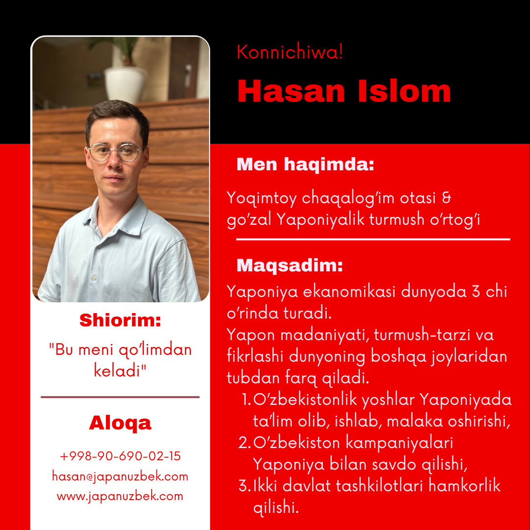 Hasan Islom - JapanUzbek.com